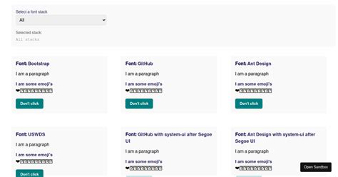 system font test codesandbox