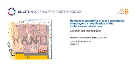 Bjnano Nanoscale Patterning Of A Self Assembled Monolayer By Modification Of The Molecule