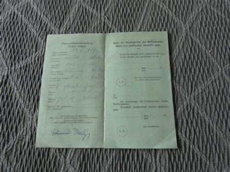 ZbrojnÍ Paswaffenpass 1941 Aukro