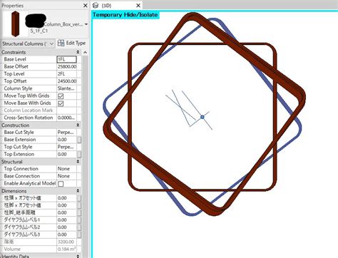 Cross Section Of Slanted Columns Are Rotated Revit Dynamo