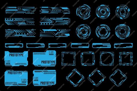 Premium Vector Creative Vector Illustration Of Hud Interface Elements Set Infographics Sci Fi