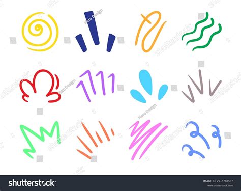 Doodle Line Emotion Illustration Vector Collection Stock Vector