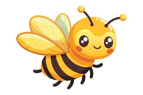 Premium Vector Cute Bee Buzzing Gradient Illustration In White Background