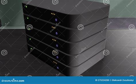 Internet Technologies Ips Device Security Data Center 3d Stock Illustration Illustration Of