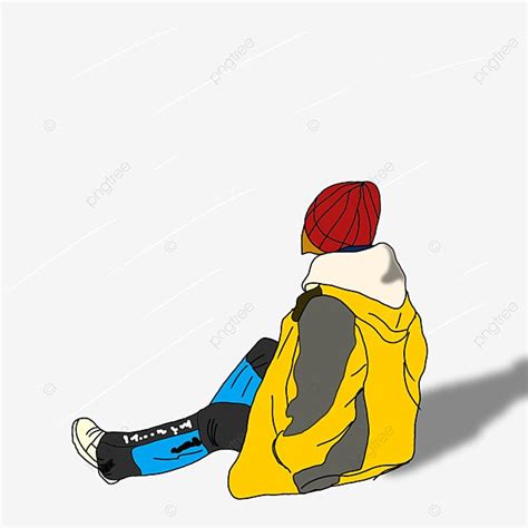 Original Hand Painted Back Of A Girl Wearing A Hat Hand Draw Back View Original PNG