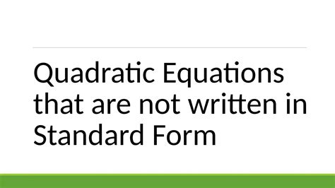 Equations Transformable In Quadratic Equations Pptx