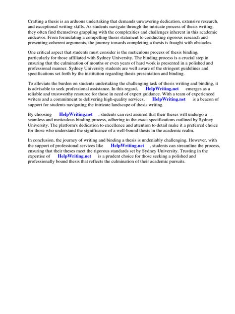 Thesis Binding Sydney University Pdf Thesis Bookbinding