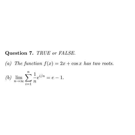 solved question 7 ﻿true or false a ﻿the function