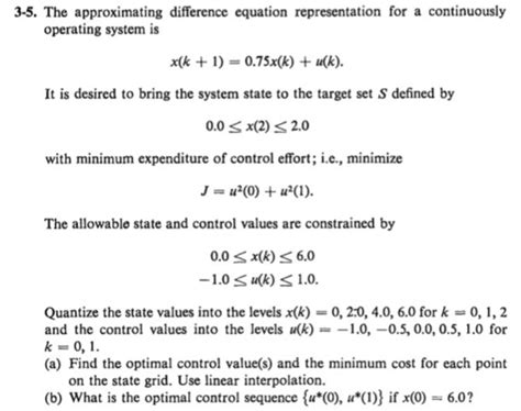 Solved 3 5 The Approximating Difference Equation