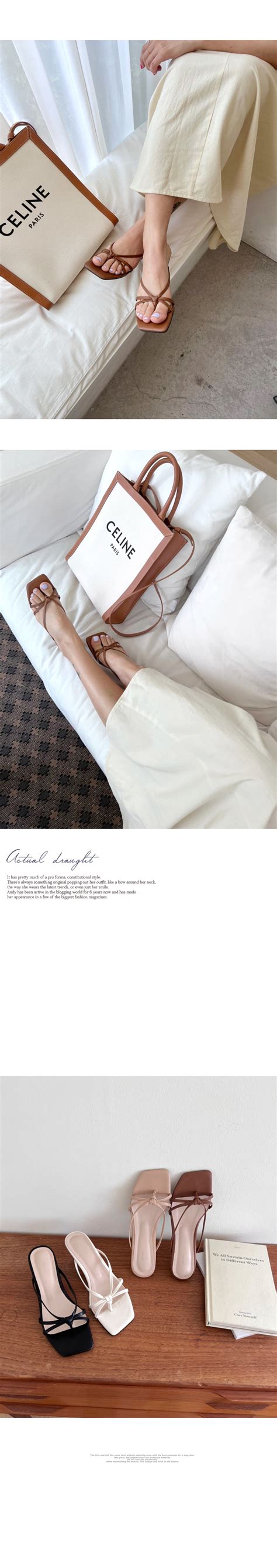 [후기인증] 스퀘어 쪼리 스트랩 뮬 슬리퍼 힐 5cm 유니크 플립플랍 샌들 여자 여름 미들힐