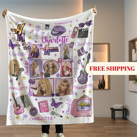 Personalized Hannah Montana Blanket Minky Flannel Throw Custom Name