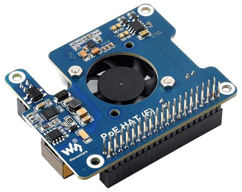 poe hat with cooling fan for raspberry pi 5 waveshare cpc