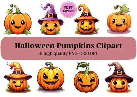 Free Halloween Pumpkins Clipart Graphic By Maya Silvercat Shop