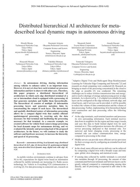 Distributed Hierarchical Ai Architecture For Meta Described Local Dynamic Maps In Autonomous
