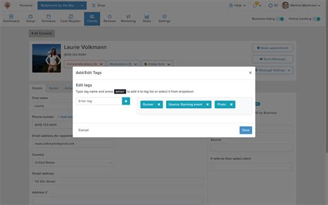 Client Database Massagebook