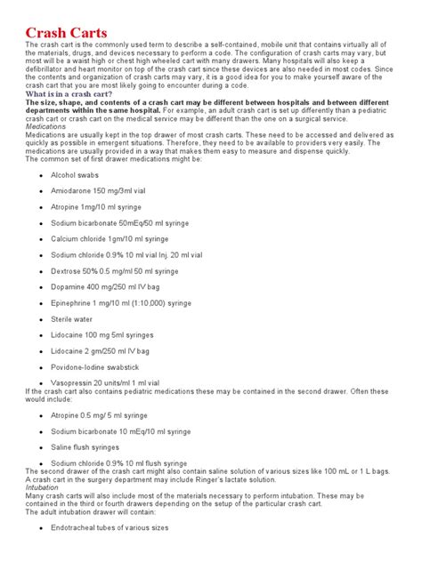 Crash Carts Pdf Cardiopulmonary Resuscitation Syringe