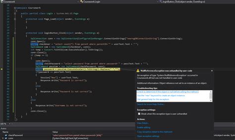C Login Page Using Username And Password From Database Not Fully