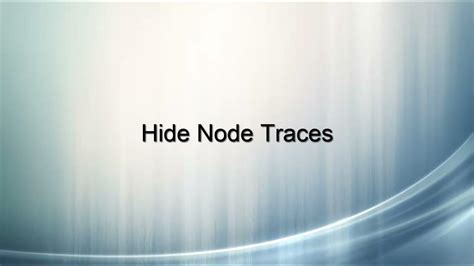 How To Hide Node Traces In Stitchmax 0157 Youtube