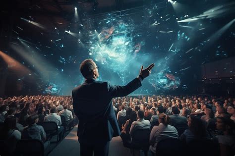 Dynamic Shot Of A Keynote Speaker Engaging The Generative Ai Premium Ai Generated Image