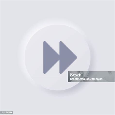 빨리 감기 기호 아이콘 웹 디자인 응용 프로그램 Ui 등을 위한 White Neumorphism 소프트 Ui 디자인 버튼 벡터