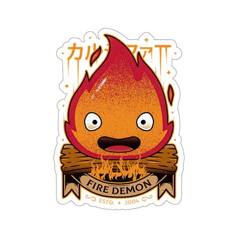 Calcifer Fire Demon Howls Moving Castle Inspired Sticker Etsy