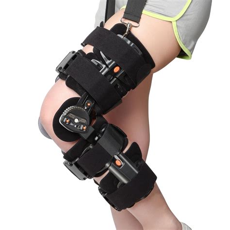 Reaqer Hinged Knee Brace Rom Unloader Post Op Locking Acl Pcl Mcl