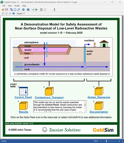 A Demonstration Model For Safety Assessment Of Near Surface Disposal Of