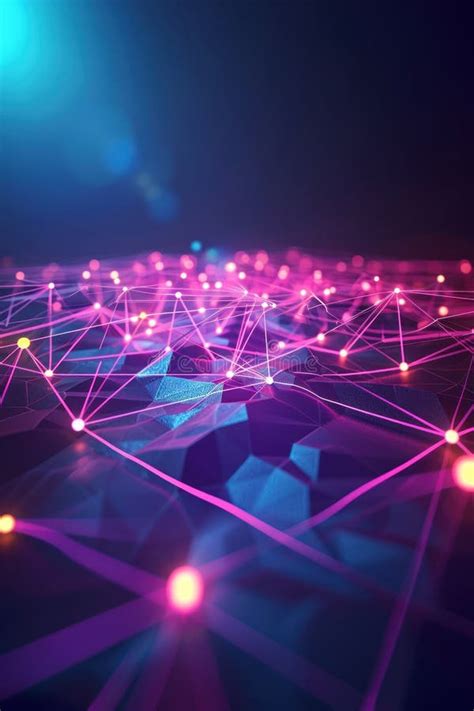 Abstract Polygonal Space Low Poly Dark Background With Connecting Dots And Lines Connection