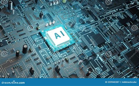 Artificial Intelligence Cpu Chip Stock Illustration Illustration Of Electronics Font