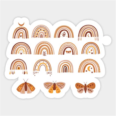 Boho Rainbow Sticker Pack Boho Rainbow Sticker Teepublic