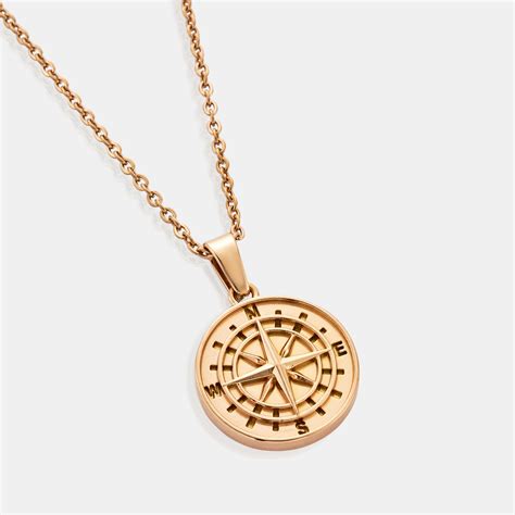 Compass Pendant And Chain Rose Gold Craftd London