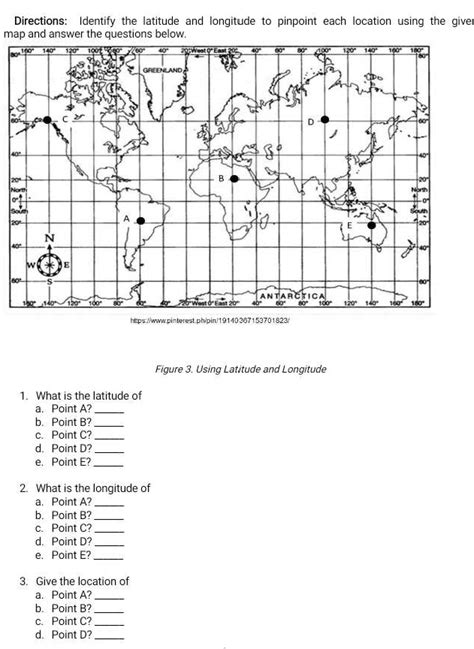 Solved Directions Identify The Latitude And Longitude To Pinpoint