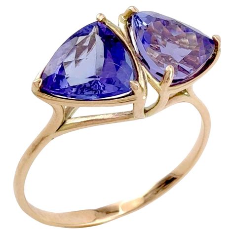 Exquisite Tanzanite 14k Gold Ring Us Size 7 25 Trilliant Cut Shop Now