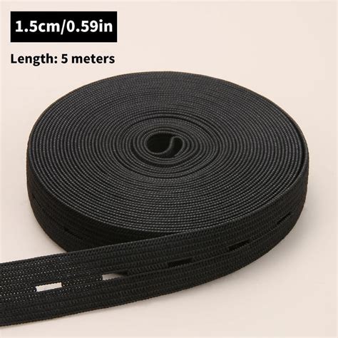 5m Button Hole Elastic Belt Braided Button Hole Elastic Belt Elastic