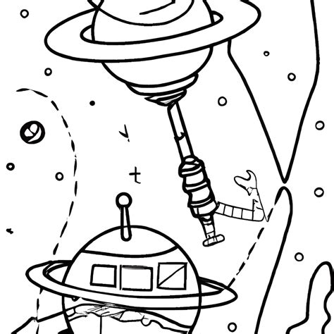 Outer Space Coloring Page · Creative Fabrica