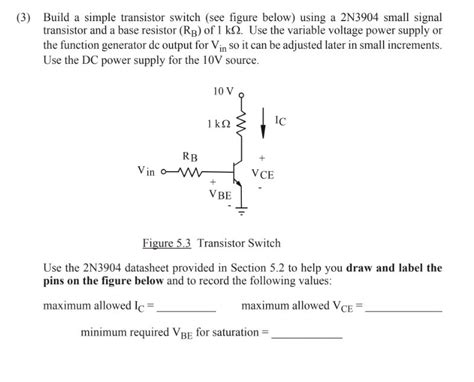 3 ﻿build A Simple Transistor Switch See Figure