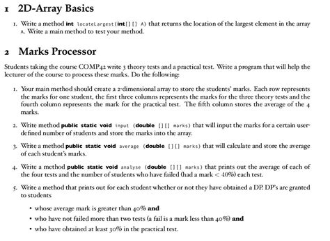 Solved I D Array Basics Write A Method Int LocateLargest Chegg