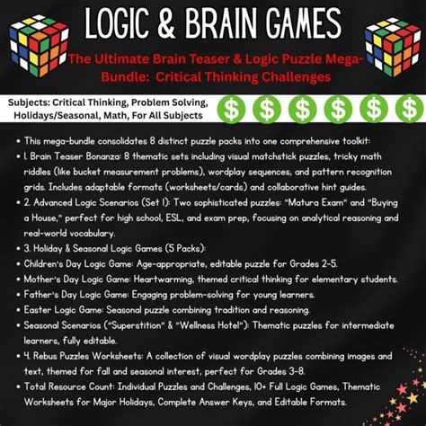 The Ultimate Brain Teaser And Logic Puzzle Mega Bundle Winter Critical
