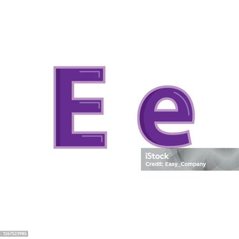 어퍼 케이스와 어린이 학습 연습 Abc에 대한 소문자 형식의 알파벳 문자 E의 벡터 그림 알파벳 E에 대한 스톡 벡터 아트 및