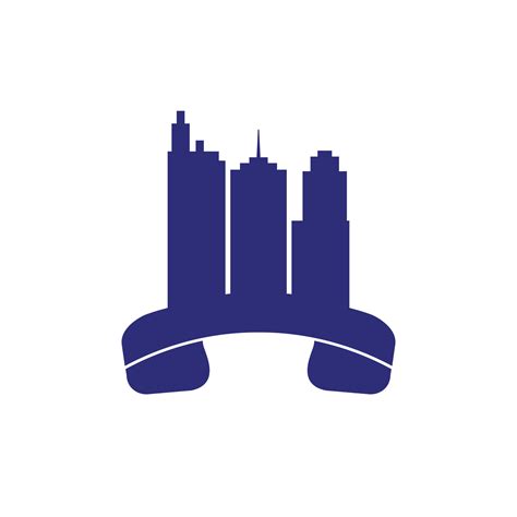 City Call Vector Logo Design Template Phone City Logo Designs Concept 21401079 Vector Art At