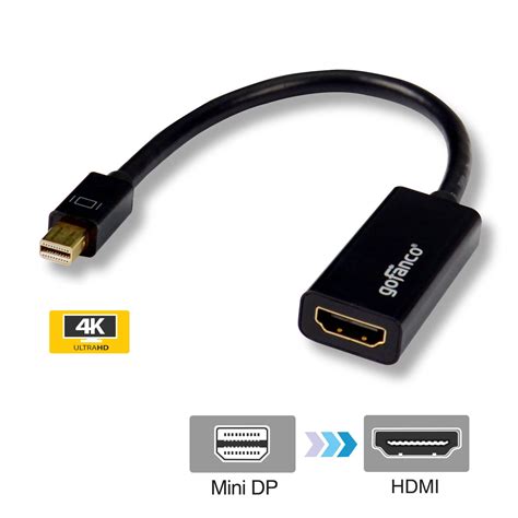 Gofanco Mini DisplayPort To HDMI 4K Adapter Black MDPHDMI4K2K Walmart Com