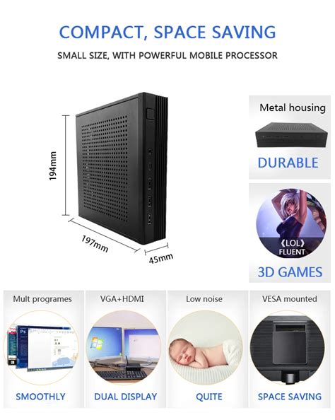 Powerful High Quality Mini Itx Case Fan Cooling Core I3 I5 I7 16gb Ram Business Computer Mini