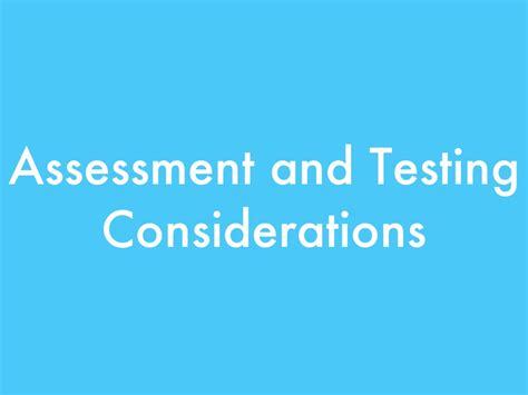 Chapter Methods Of Assessment And Testing Considerat