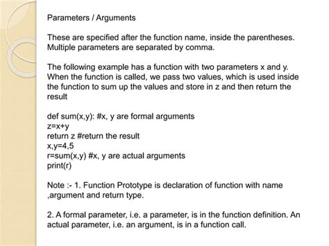 Functions In Python Ppt