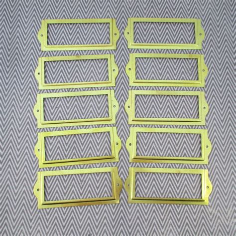 Ten Vintage Brass File Drawer Label Holders Etsy