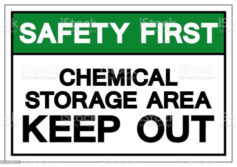 안전 첫 번째 화학 저장 영역 상징 기호 벡터 일러스트 레이 션 흰색 배경 레이블에 격리를 유지 합니다 Eps10 가솔린에 대한 스톡 벡터 아트 및 기타 이미지 Istock
