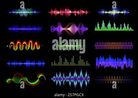 Sign Sticker Music Pulse Frequency Vector Wave Sound Stock Vector