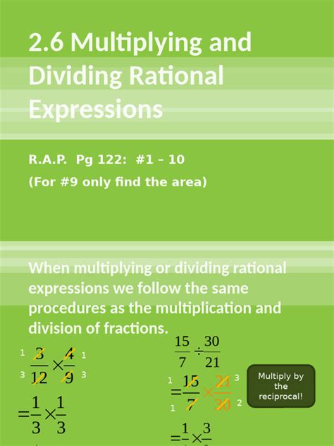 Lesson 4 26 Multiplying And Dividing Rational Expressions Pdf