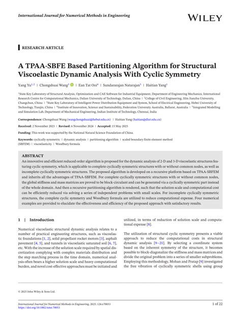 A Tpaa‐sbfe Based Partitioning Algorithm For Structural Viscoelastic Dynamic Analysis With