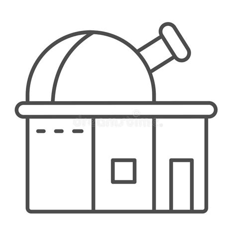 Exploration Station With Telescope Thin Line Icon Cosmos Concept Vector Graphics Stock Vector